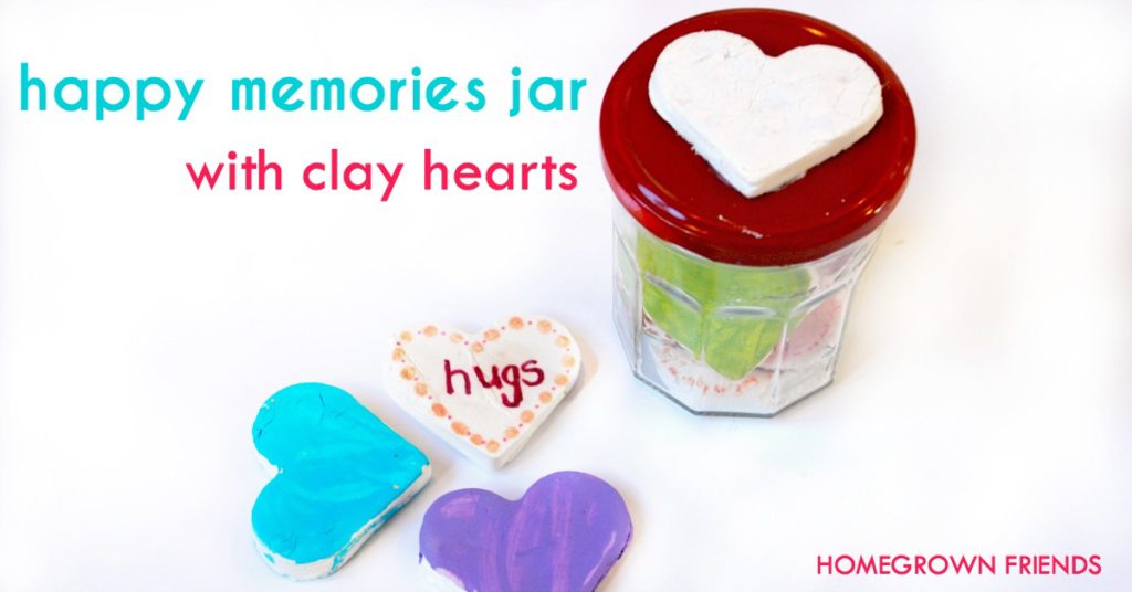 Loving Memories Jar with Homemade White Clay Hearts - Homegrown Friends