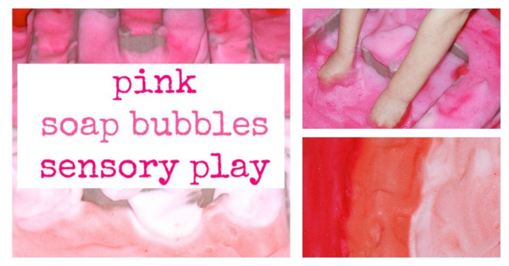 Pink Soap Bubbles Sensory Play - Homegrown Friends